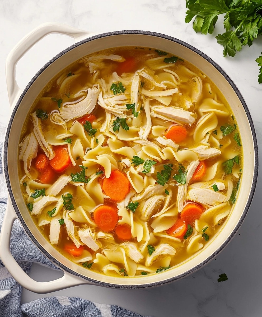Easy One Pot Chicken Noodle Soup Recipe - Savory Recipe