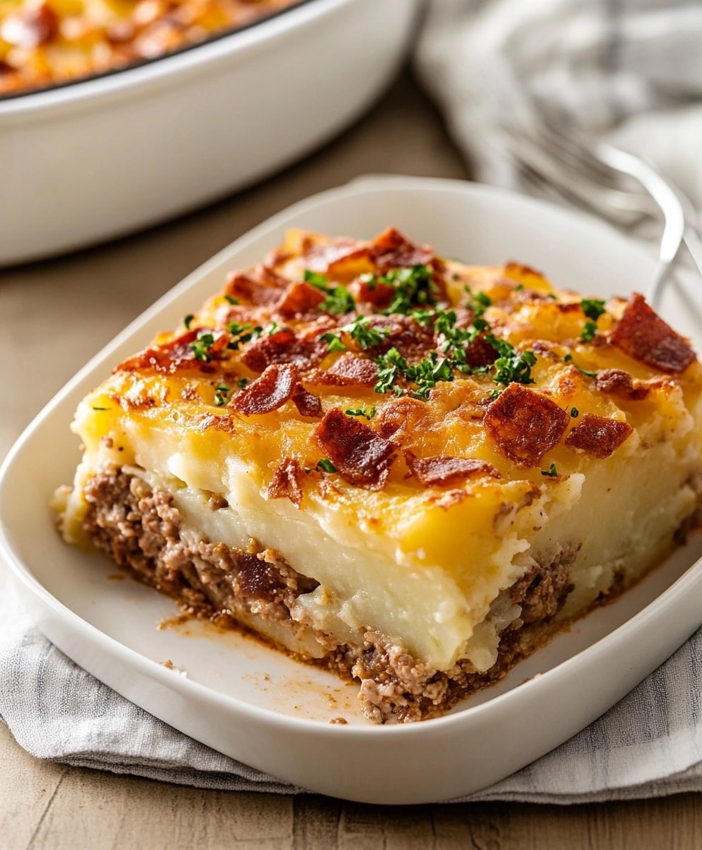 Loaded Potato And Meatloaf Casserole Recipe - Savory Recipe