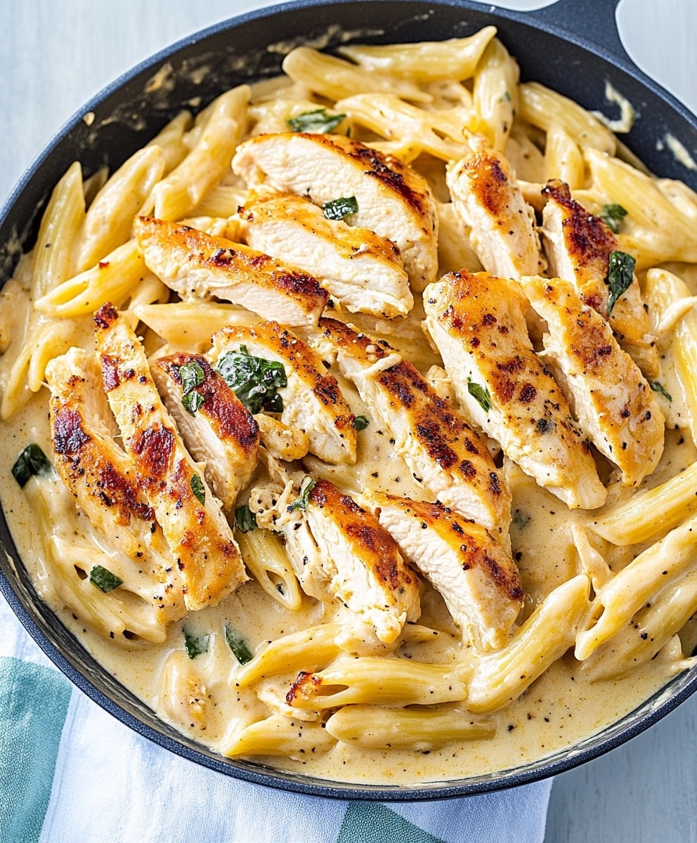 Creamy Garlic Chicken Pasta Recipe - Savory Recipe