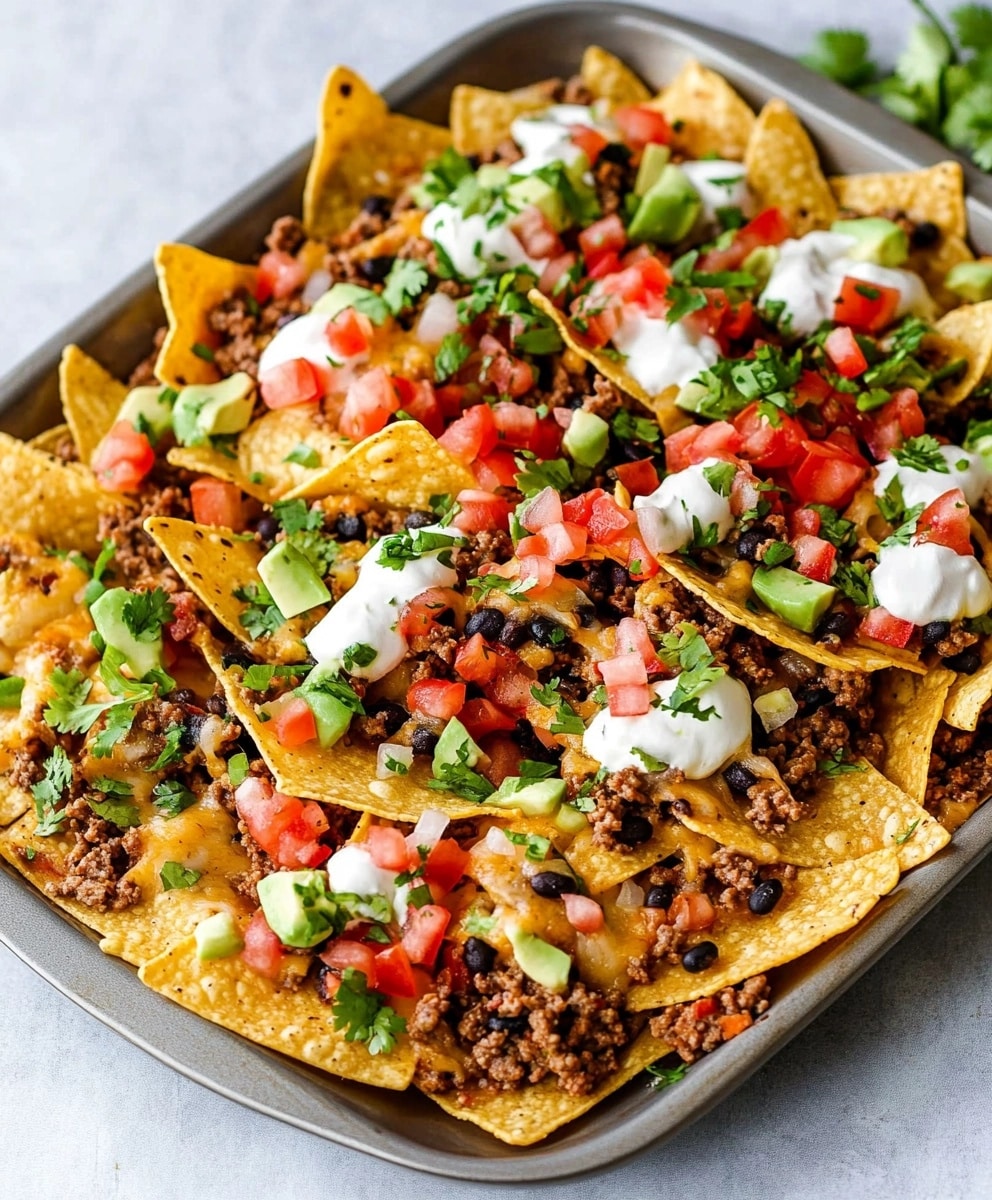 Homemade Nachos With Ground Beef Recipe - Savory Recipe