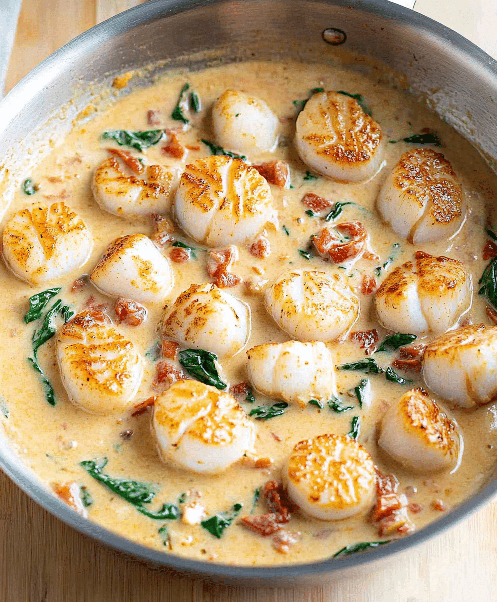 Creamy Tuscan Scallops Recipe - Savory Recipe