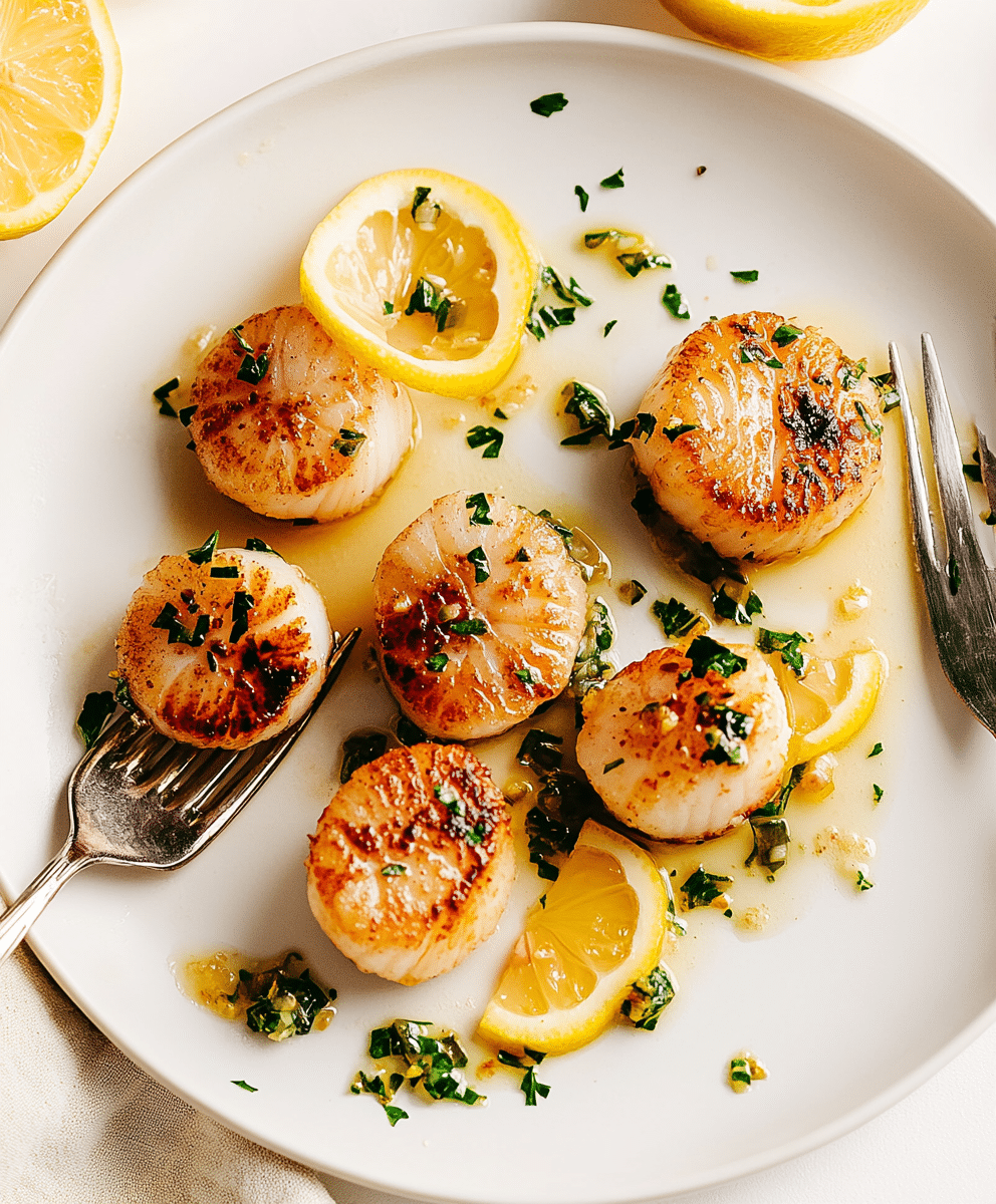 Lemon Butter Scallops Recipe - Savory Recipe