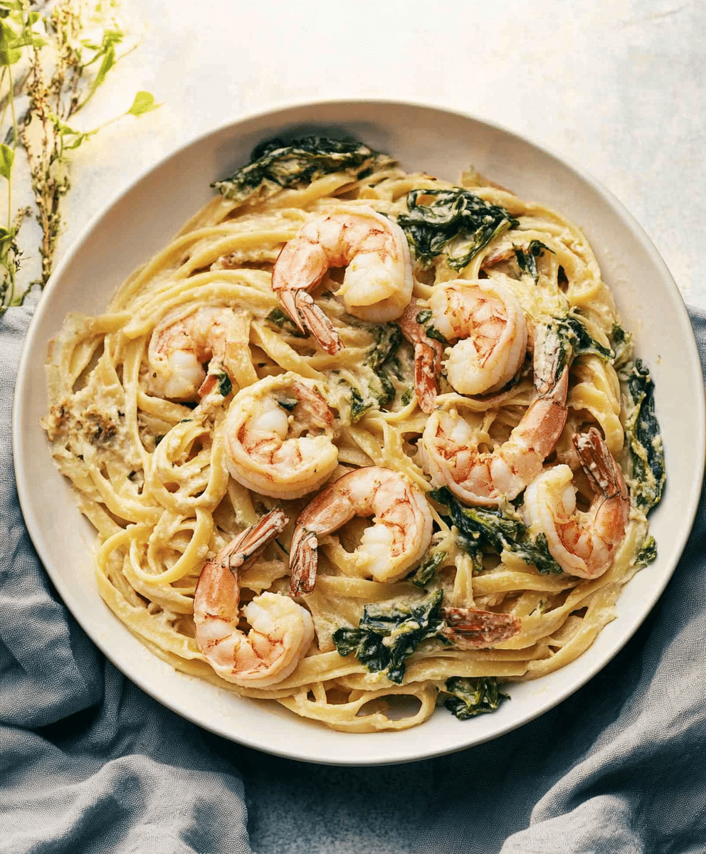 Creamy Tuscan Shrimp Linguine Recipe - Savory Recipe