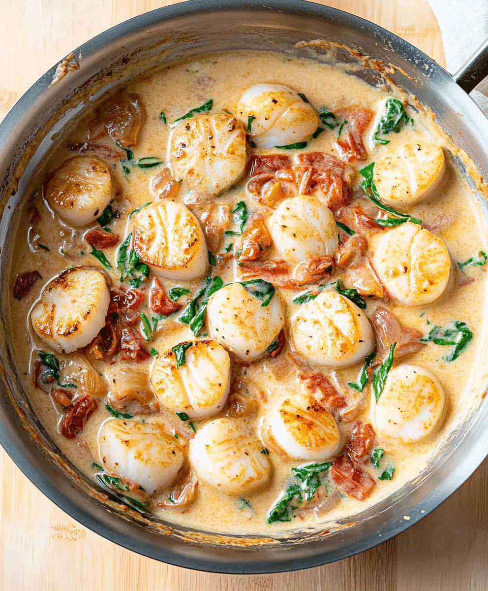 Creamy Tuscan Scallops Recipe - Savory Recipe