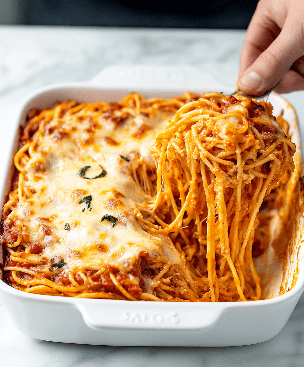 Easy Baked Spaghetti Recipe - Savory Recipe