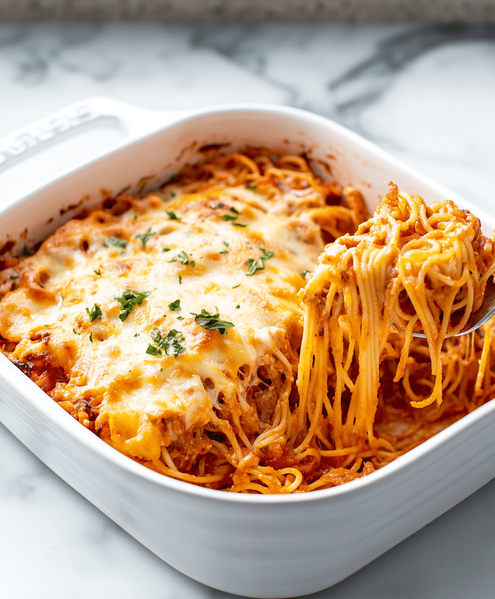 Easy Baked Spaghetti Recipe - Savory Recipe
