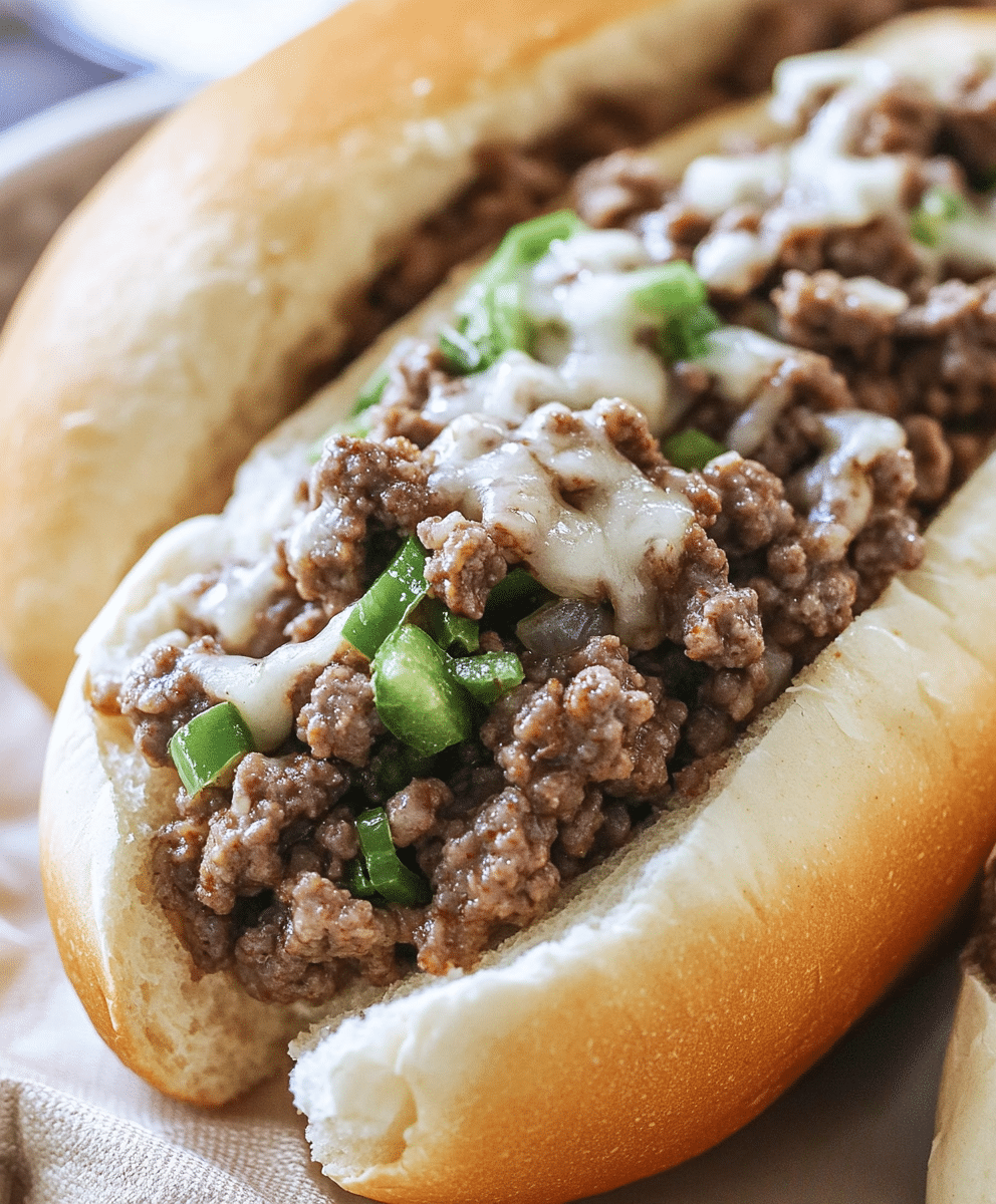 Easy Philly Cheesesteak With Ground Beef Recipe - Savory Recipe