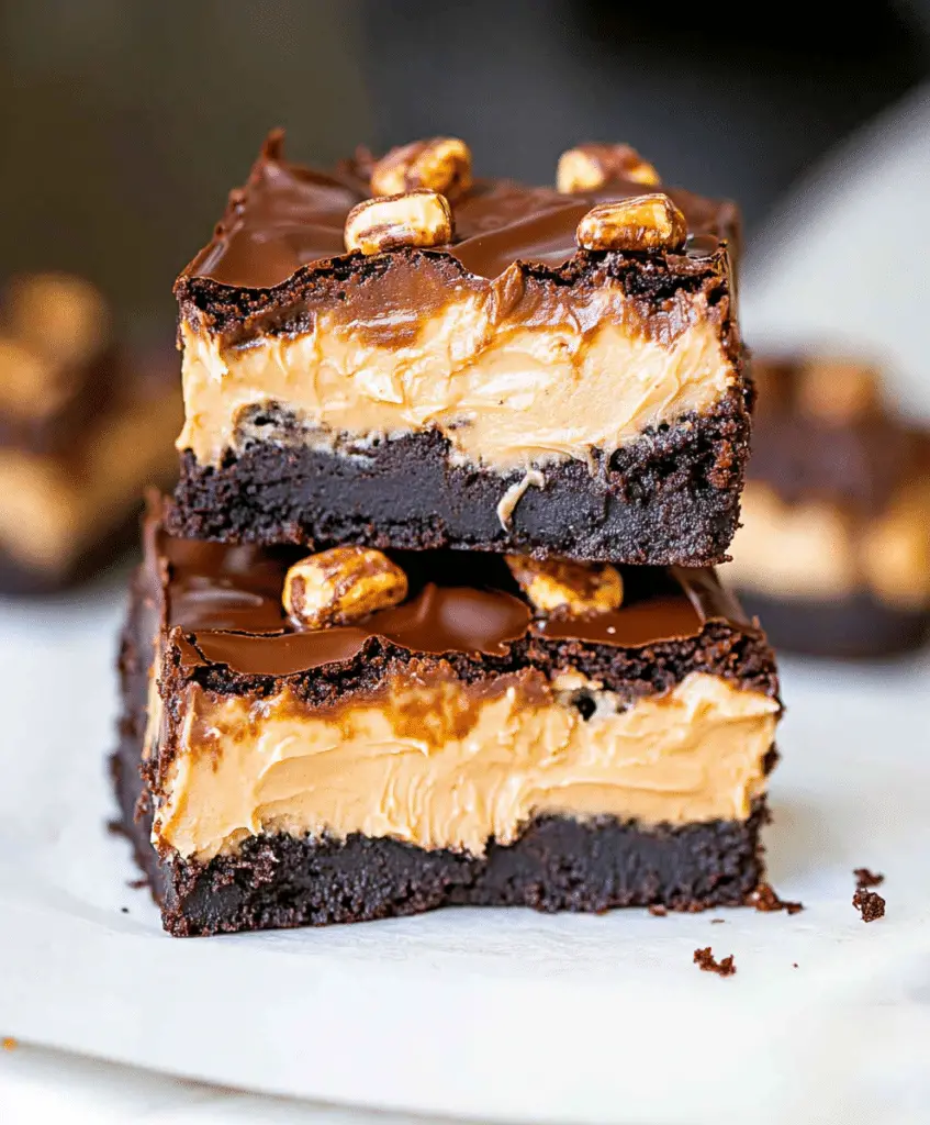 Outrageous Snickers Brownies Recipe - Savory Recipe