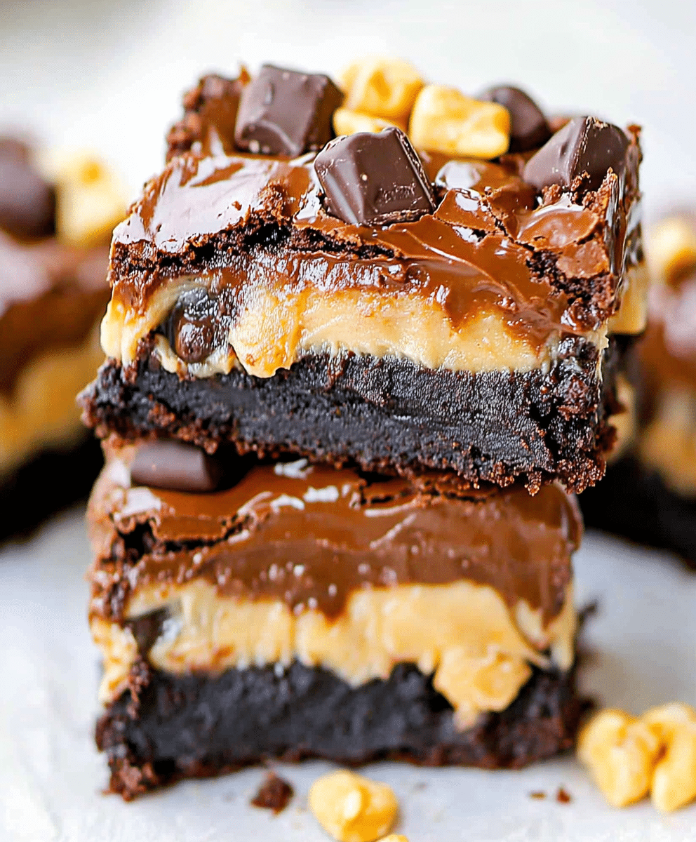 Outrageous Snickers Brownies Recipe - Savory Recipe