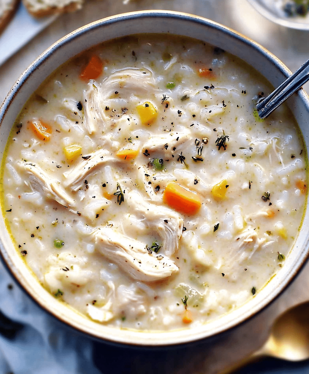 Creamy Chicken And Rice Soup Recipe - Savory Recipe