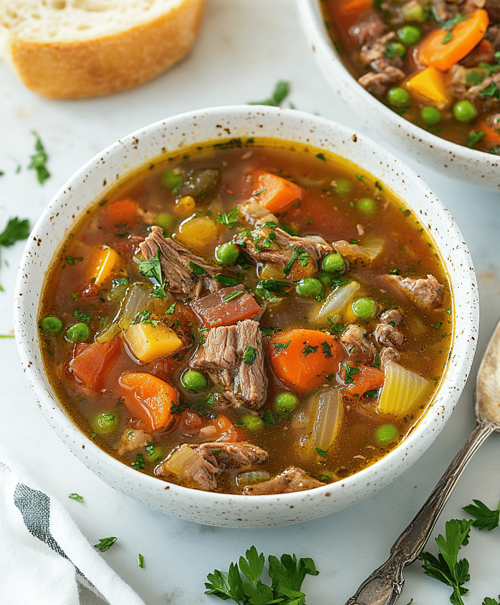 Vegetable Beef Soup Recipe - Savory Recipe