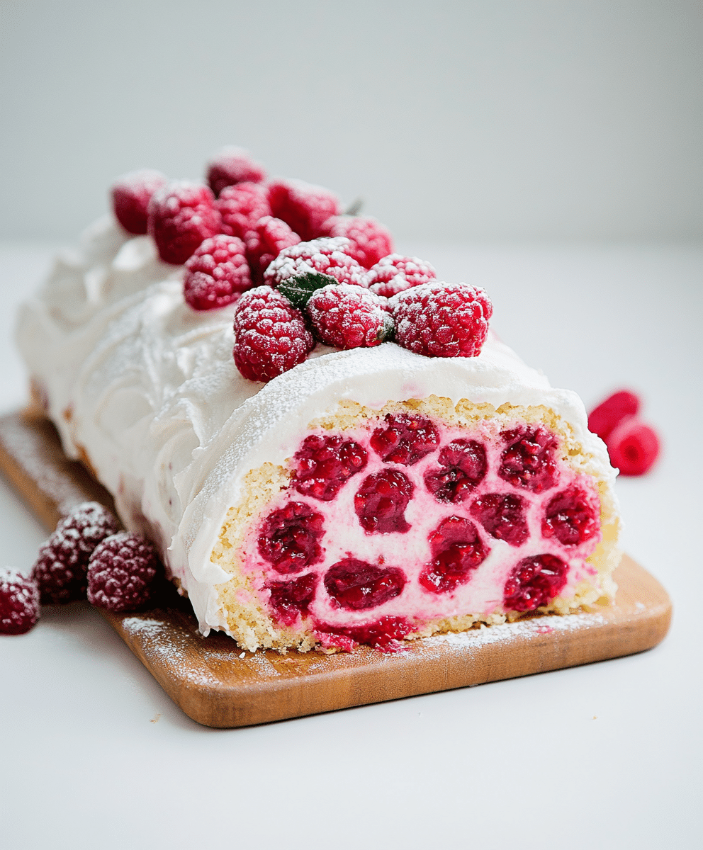Christmas Raspberry Cake Roll Recipe - Savory Recipe