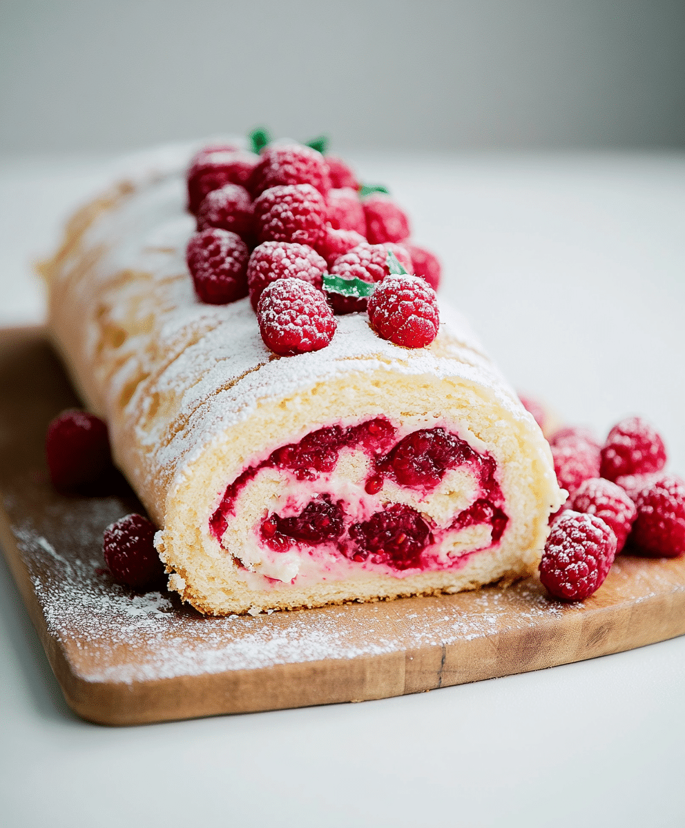 Christmas Raspberry Cake Roll Recipe - Savory Recipe