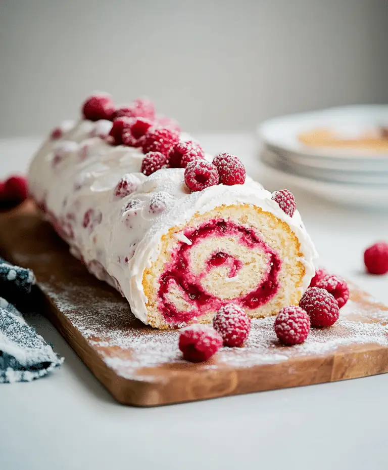 Christmas Raspberry Cake Roll Recipe - Savory Recipe