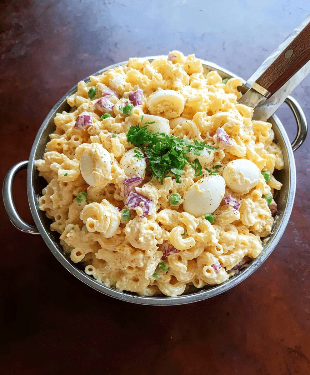 Deviled Egg Macaroni Pasta Salad Recipe - Savory Recipe