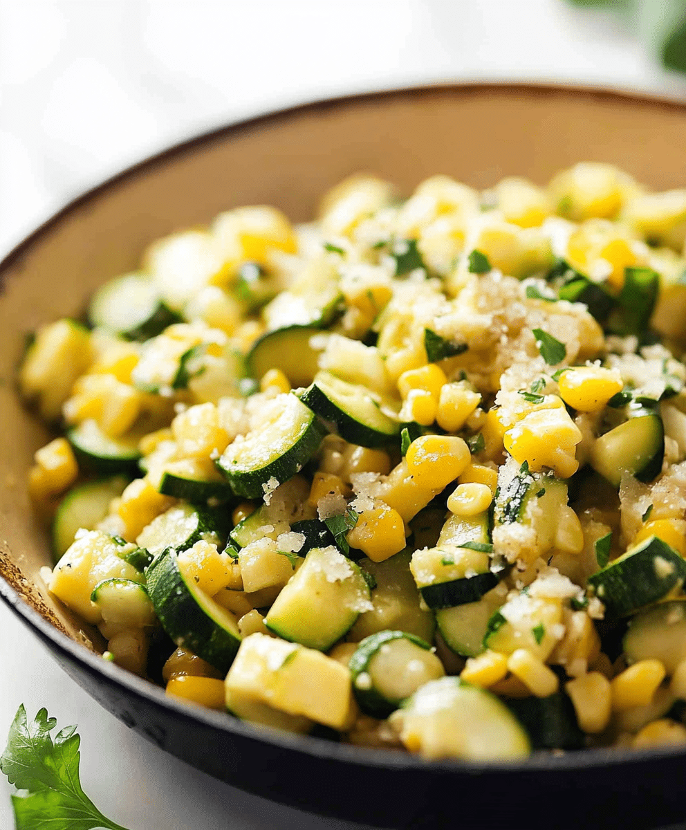 Parmesan Zucchini And Corn Skillet Recipe - Savory Recipe