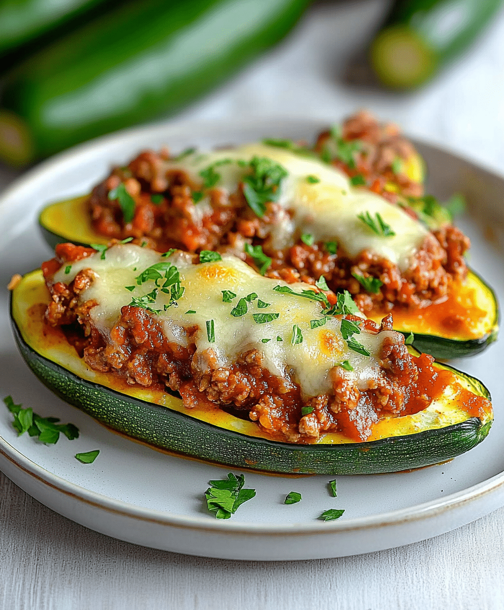 Low Calorie Baked Zucchini Beef Boats Recipe - Savory Recipe