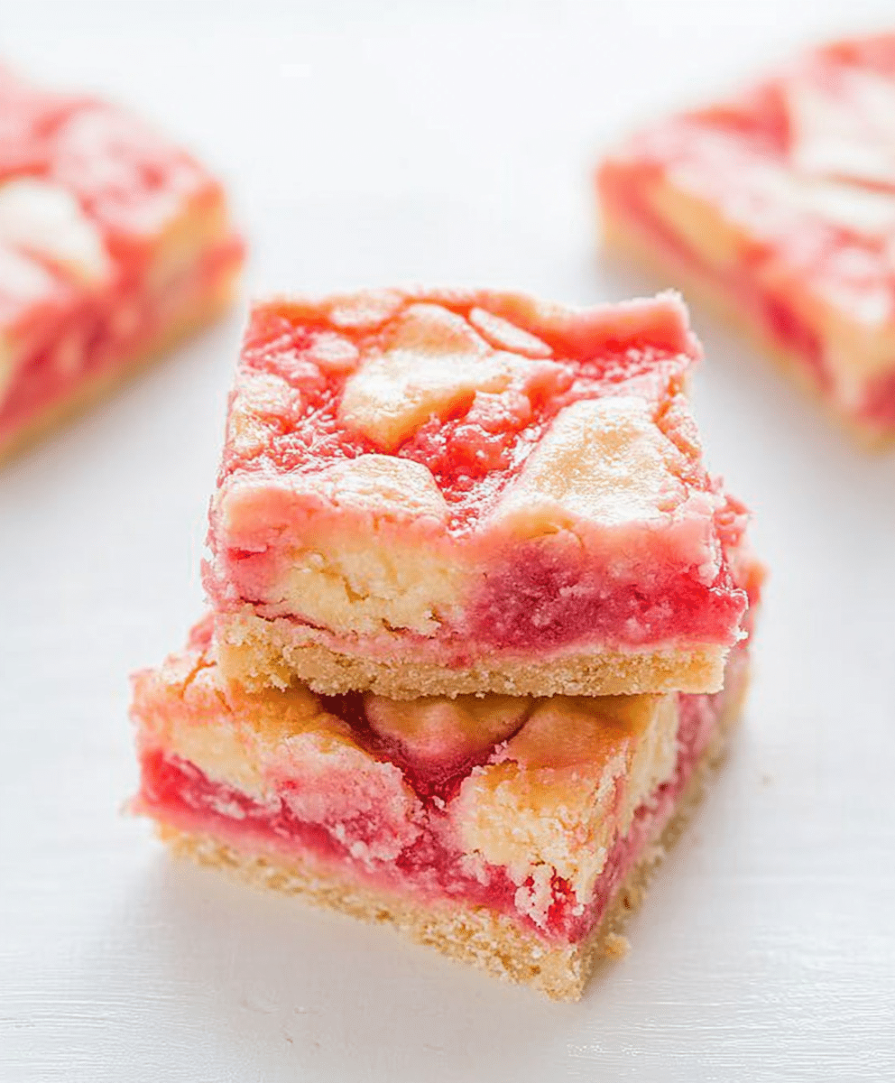 Strawberry White Chocolate Gooey Bars Recipe - Savory Recipe