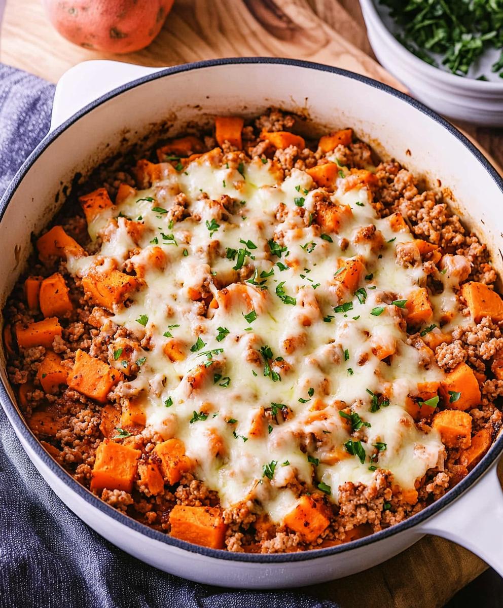 Ground Turkey Sweet Potato Bake Recipe - Savory Recipe