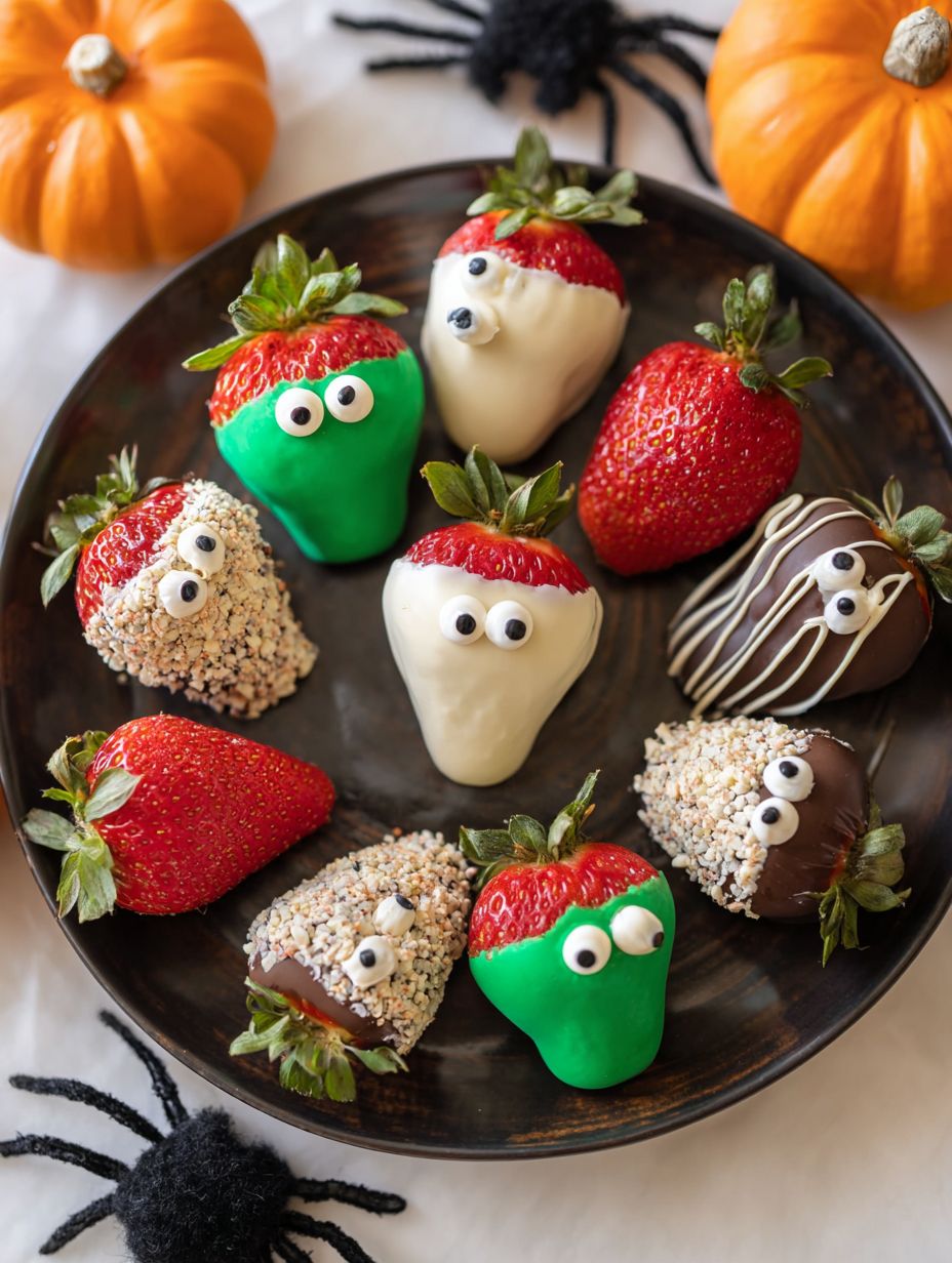 Easy Halloween Chocolate Covered Strawberries Recipe - Savory Recipe