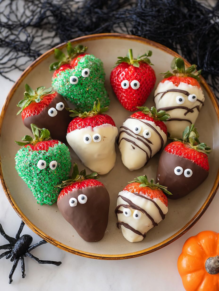 Easy Halloween Chocolate Covered Strawberries Recipe - Savory Recipe