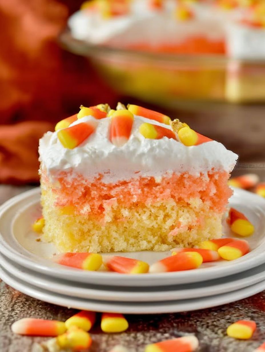 Candy Corn Poke Cake Recipe - Savory Recipe