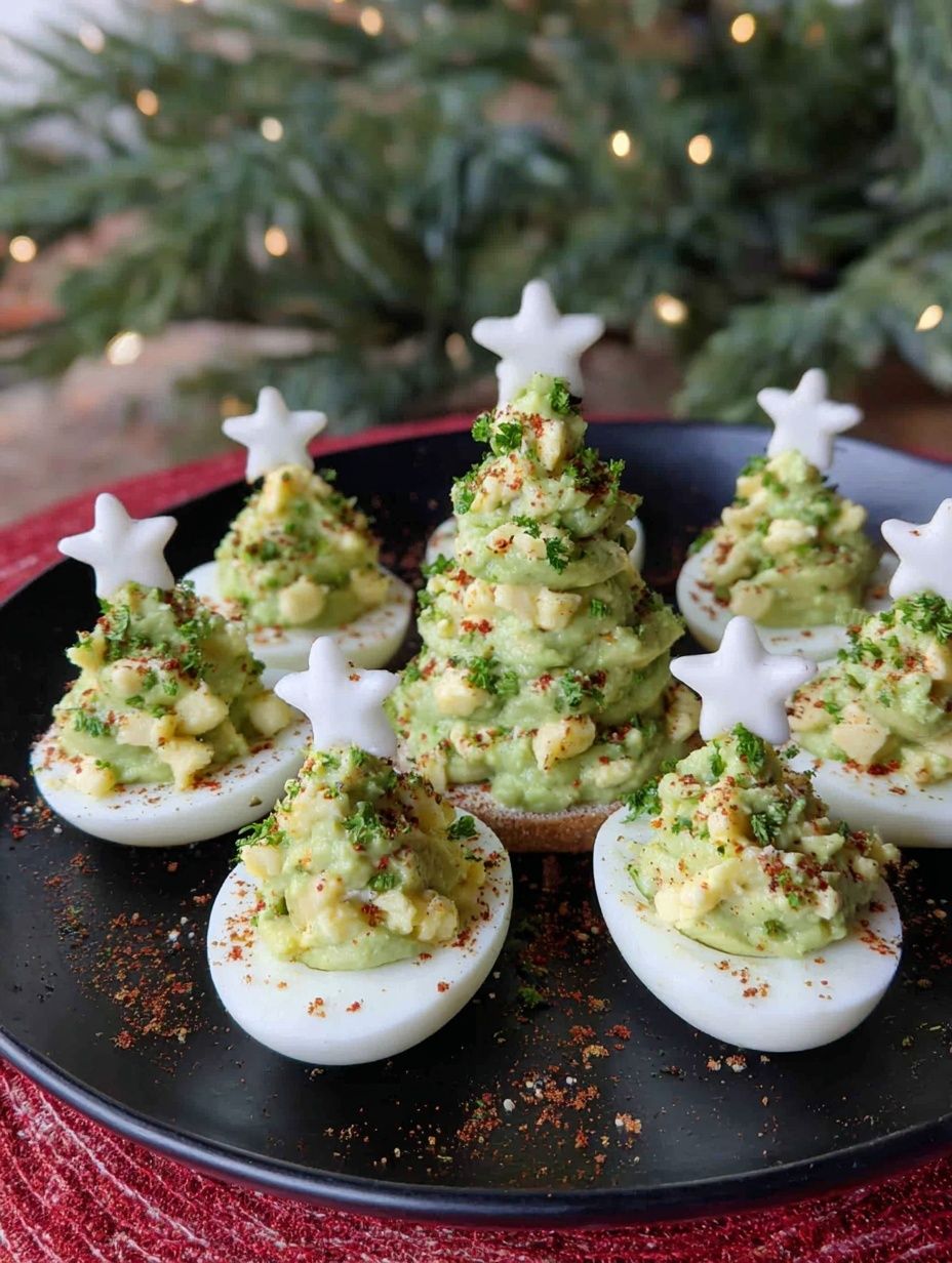 Avocado Toast Christmas Tree Deviled Eggs Recipe