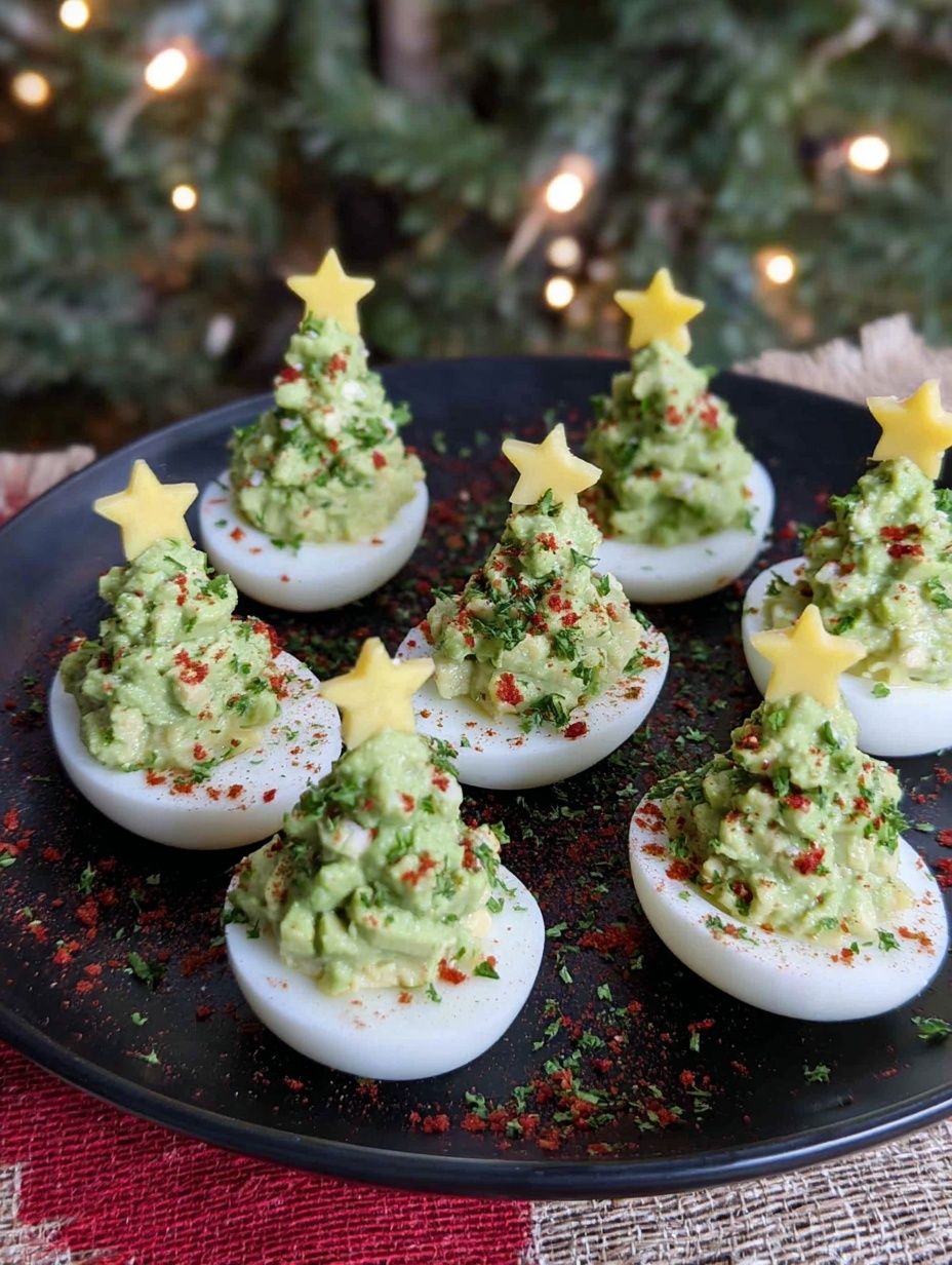 Avocado Toast Christmas Tree Deviled Eggs Recipe