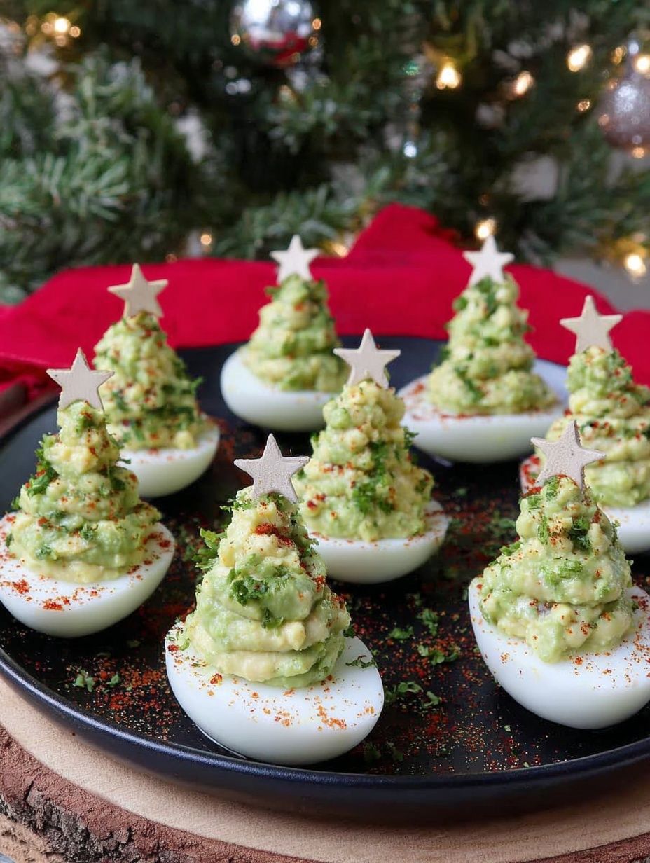 Avocado Toast Christmas Tree Deviled Eggs Recipe