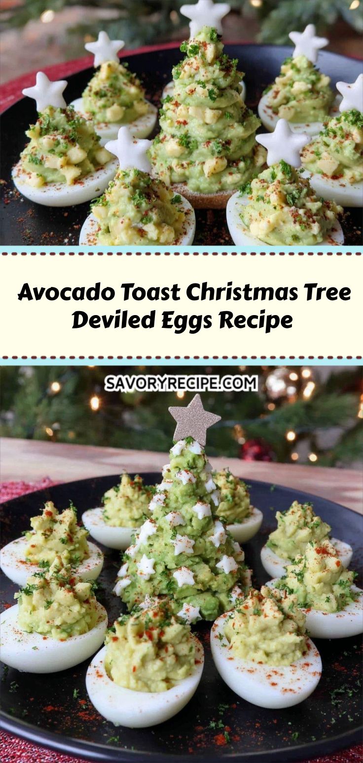 Avocado Toast Christmas Tree Deviled Eggs Recipe